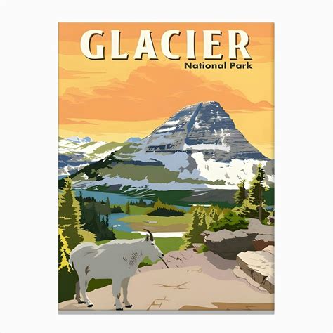 Glacier National Park Travel Poster 3 Canvas Print By Doublet Fy