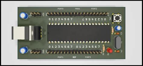 8051 microcontroller development board circuit diagram