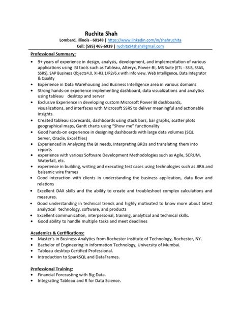 Ruchita Shah Updated 1 Pdf Databases Analytics
