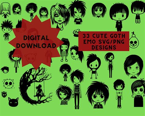 Goth Svg Cute Goth Svg Goth Girl Png Cute Goth Girls Svg Etsy