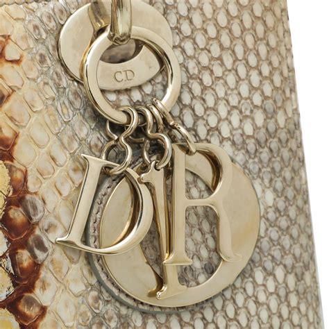 Christian Dior Bicolor Python Lady Dior Medium Bag The Closet