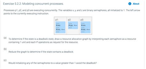 solved exercise 5 2 2 modeling concurrent processes about