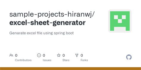 Github Sample Projects Hiranwjexcel Sheet Generator Genarate Excel File Using Spring Boot