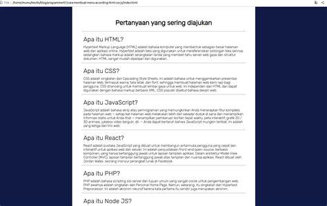 Cara Membuat Menu According Dengan Html Css Dan Javascript Coding