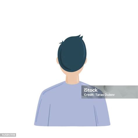 젊은이여 뒤에서 바라본다 소년 캐릭터 흰색에 고립 된 만화 일러스트 레이 션 갈색 머리에 대한 스톡 벡터 아트 및 기타 이미지 갈색 머리 남성 남자 Istock