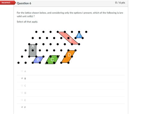 Solved Incorrect Question 6 0 6 Pts For The Lattice Shown