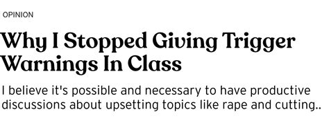 Why I Stopped Giving Trigger Warnings In Class By Dayna Troisi Bright Magazine