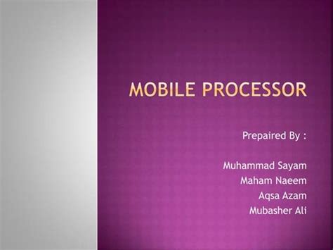 Cpu Architectures For Mobile Phone Devices Pptx