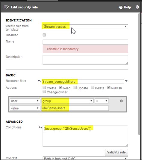 stream access for ad group when default stream rul qlik community