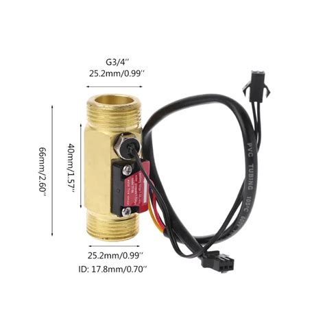 G3 4 Flow Sensor Water Flow Switch With Temperature Detection For Liquid Sensor Copper Shell
