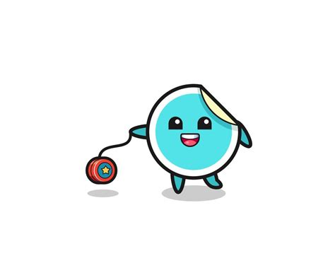 Cartoon Of Cute Sticker Playing A Yoyo 3803577 Vector Art At Vecteezy