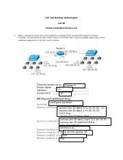 Lab 36 Standard ACL Your Turn Docx CST 240 Routing Technologies Lab 36 Create A Standard