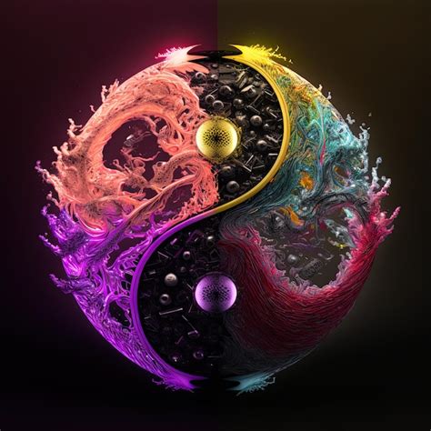 Premium Photo Colorful Yin And Yang Made Of Color Combinations