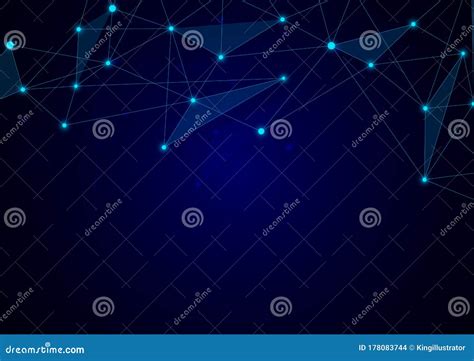 Abstract Connection Background With Lines And Dots Vector Geometric