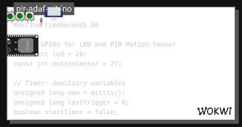 Pir Adafruit Ino Wokwi ESP STM Arduino Simulator