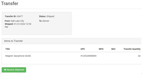 Inventory Transfers Between Locations