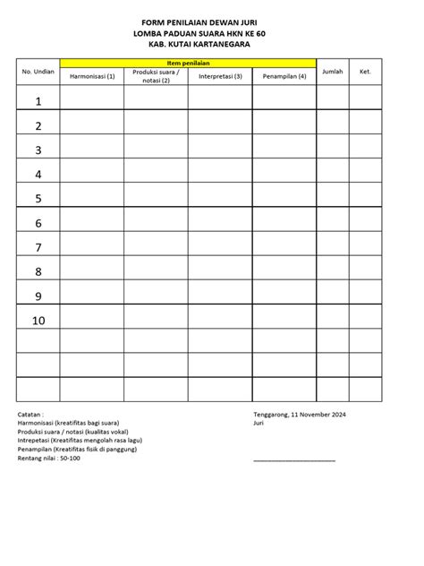 Format Penilaian Lomba Paduan Suara Pdf