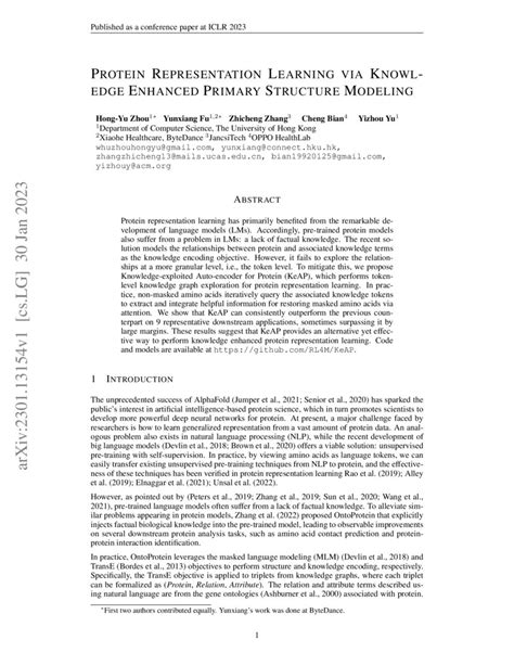 Protein Representation Learning Via Knowledge Enhanced Primary