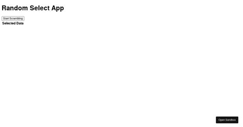 React Random Select App Codesandbox