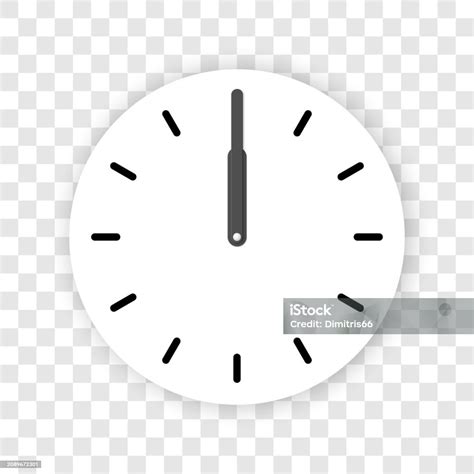 편집 가능한 획이 있는 12시 방향의 사실적인 시계 문자판 아이콘 벽 시계에 대한 스톡 벡터 아트 및 기타 이미지 벽 시계 일러스트레이션 3차원 형태 Istock