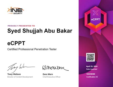 Syed Shujjah Abu Bakar On Linkedin Ecpptv2 Cybersecurity Penetrationtesting Networksecurity