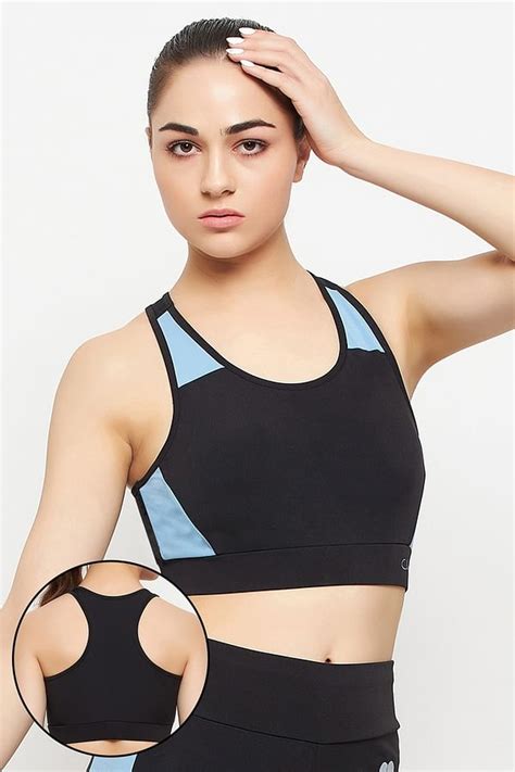 Buy Medium Impact Padded Racerback Sports Bra In Black Online India