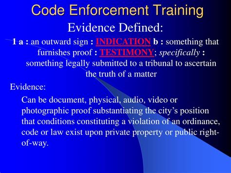 Ppt Instructional Training Guide Code Enforcement Module 11