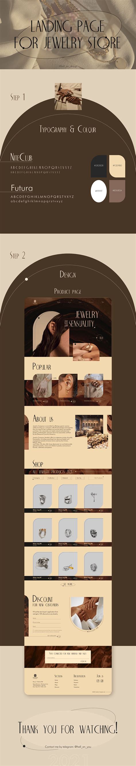 Jewelry store landing page on Behance