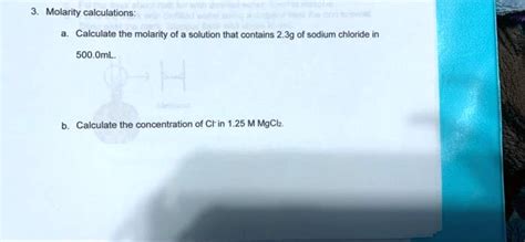 SOLVED Molarity Calculations Calculate The Molarity Of A Solution That Contains G Of Sodium