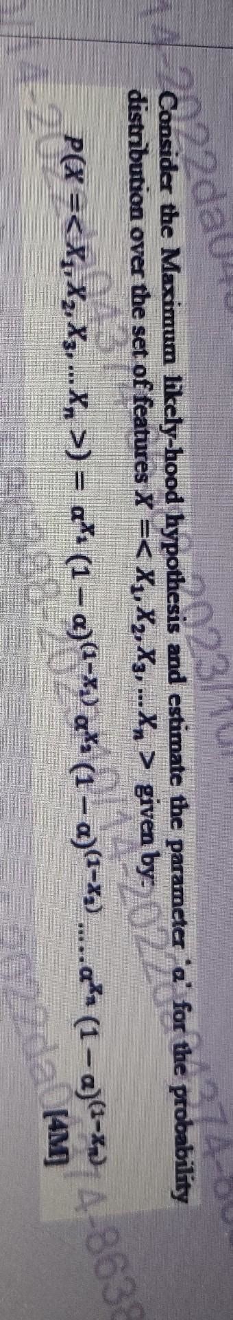 Solved Consider The Maximum Likely Hood Hypothesis And