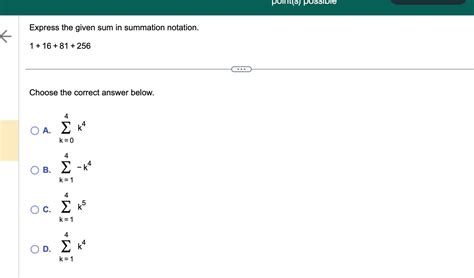 Solved Express The Given Sum In Summation Notation Chegg