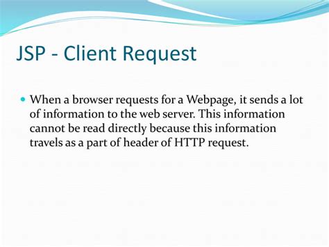 Jsp Client Request Ppt