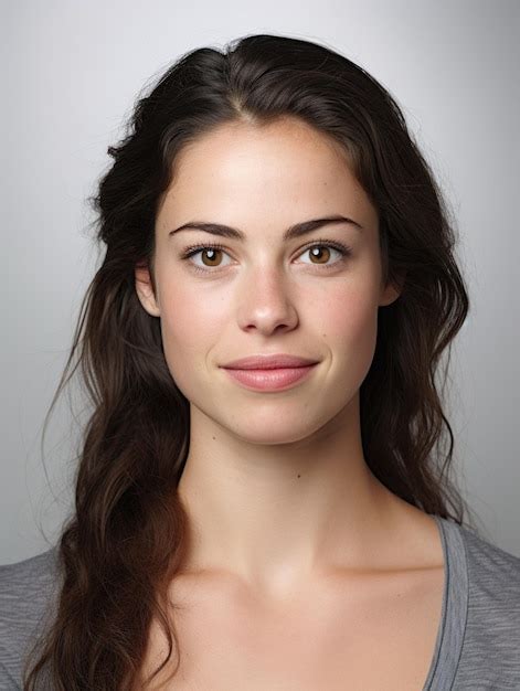 Jovem Garota Causal Com Rosto De Textura De Pele Detalhada Foto Premium