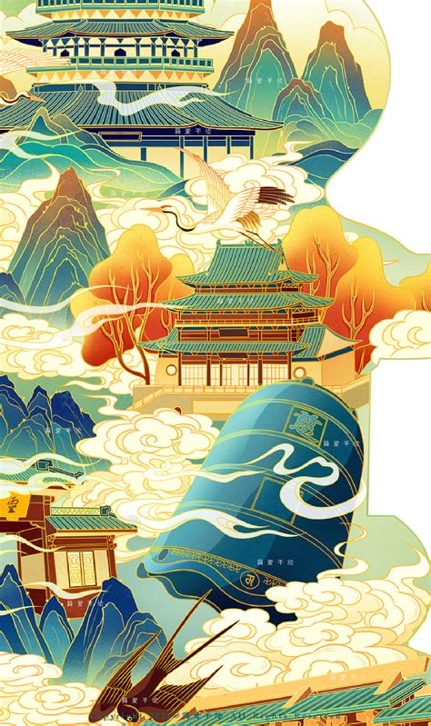 【西湖十景】杭州主题国风插画 简爱手绘 站酷zcool