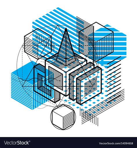Abstract Background With Isometric Lines Vector Image