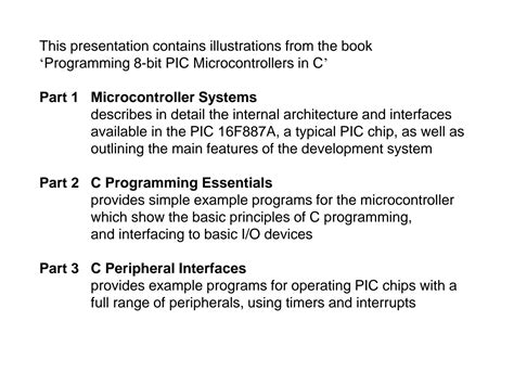SOLUTION Programming 8 Bit Pic Microcontroller In C Studypool