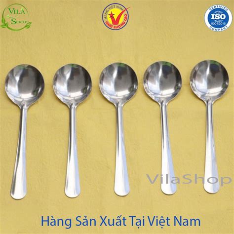 Mua Thìa Inox Muỗng Inox Miệng Tròn Cán Dài Trơn 17 Cm Chính Hãng Việt