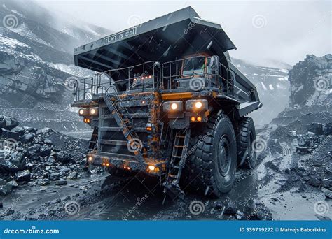 Excavator Transports Rock Formation Into Heavy Mining Dump Truck For