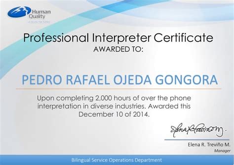 Peak Interpreter Certificate 1 Ppt