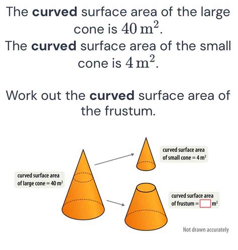 solved the curved surface area of the large cone is 40m 2 the curved