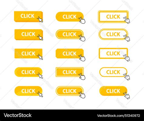 Click Button With Pointer Clicking Web Royalty Free Vector