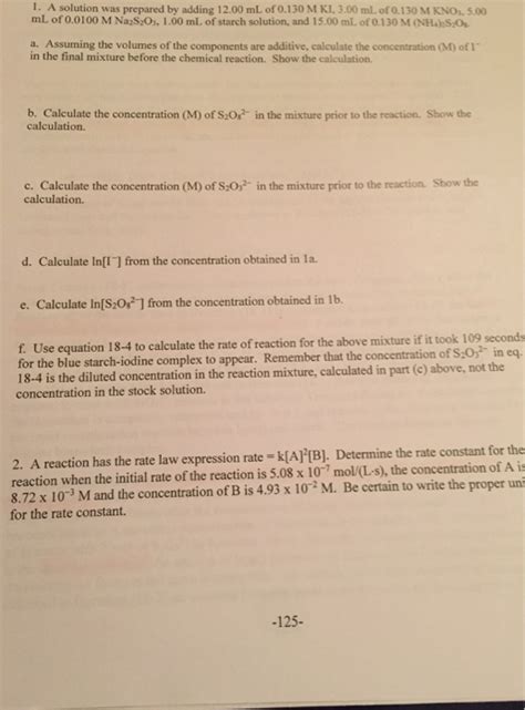solved a solution was prepared by adding 12 00 ml of 0 130 m