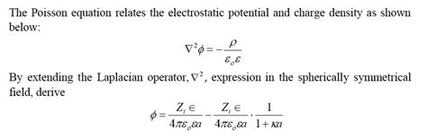 Solved The Poisson Equation Relates The Electrostatic Potential And Charge Density As Shown