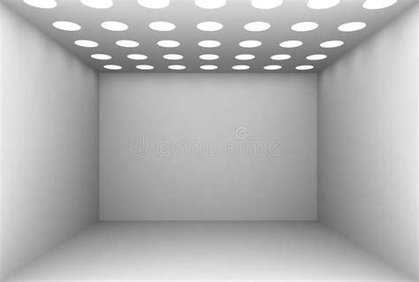 3d Rendering White Wall And Lights Illustration Stock Illustration
