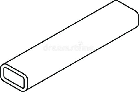 Steel Beam Icon With A Rectangle Cross Section Isometric View In Thin