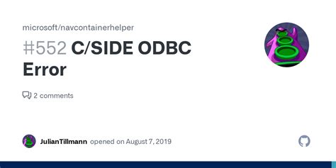 c side odbc error · issue 552 · microsoft navcontainerhelper · github