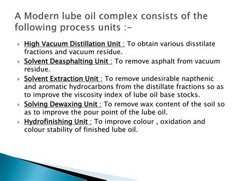 Lube Oil Manufacturing Process Pptx