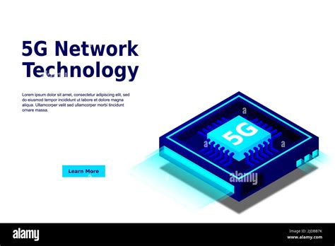 5g Network Processor Illustration Mobile Wireless Internet Of Next Generation Isometric