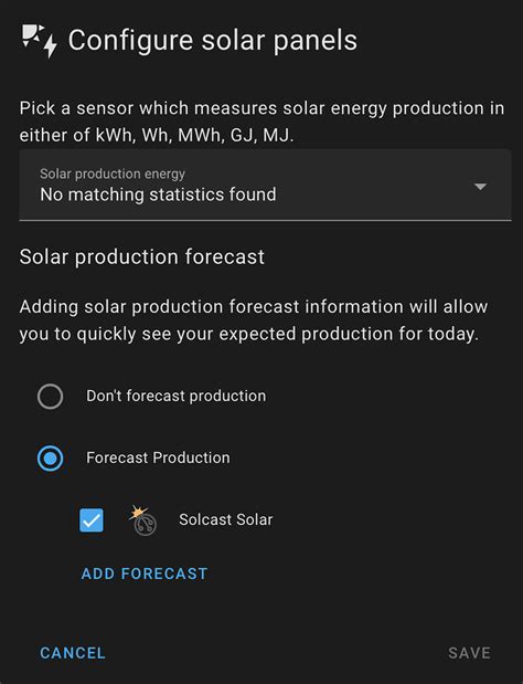 Solcast Global Solar Power Forecast Integration Feature Requests