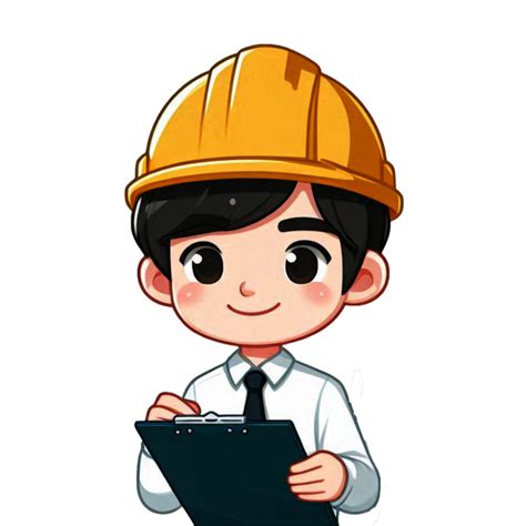 Gambar Karakter Kartun Insinyur Sipil Png Elemen Grafis Png Unduhan